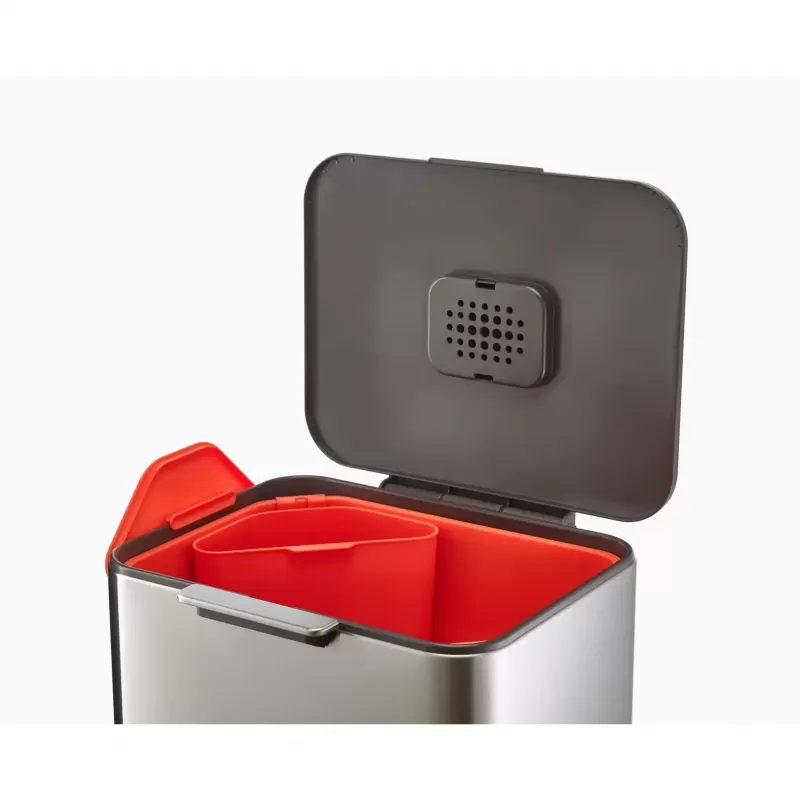 Joseph Joseph Totem Max 60L Waste & Recycling Bin | Stainless-Steel