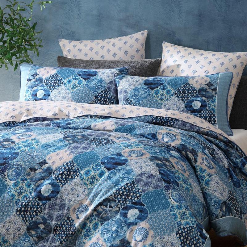 Logan & Mason Balmain Blue Quilt Cover Set | Queen Bed